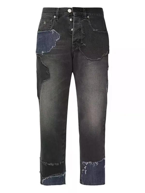 John Richmond Patchwork Frayed Jeans