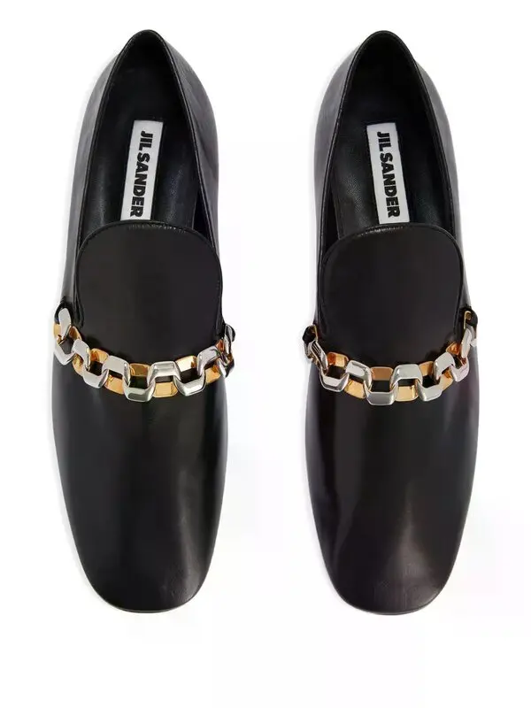 JIL SANDER Leather Loafers - Black
