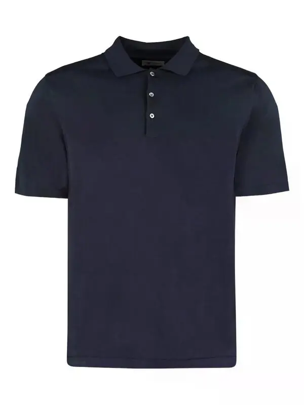 THE (ALPHABET) Knitted Polo Shirt - Blue
