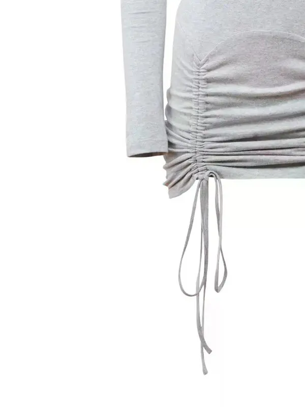 FLEUR DU MAL Riley Long-sleeve Drawstring Dress - Grey