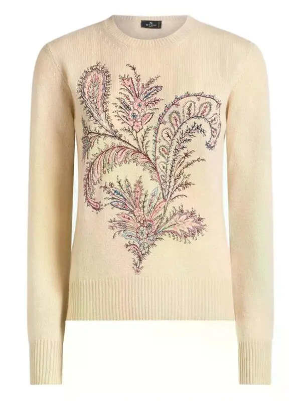 Etro Paisley-jacquard Sweater - Neutrals