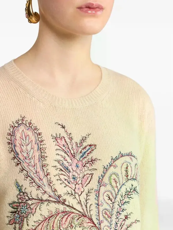 Etro Paisley-jacquard Sweater - Neutrals