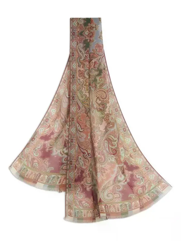 Etro Paisley-print Silk Scarf - Red
