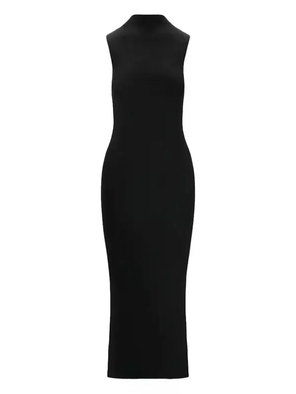 ETHER Ribbed High-neck Midi Dress