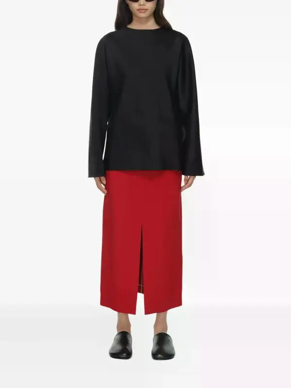 Carven Midi Skirt With Front Slit