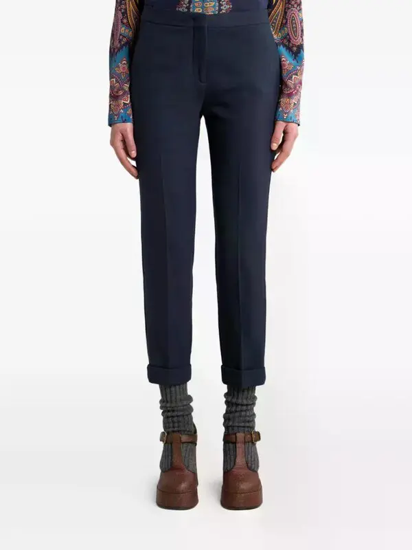 Etro Cropped Straight Leg Trousers