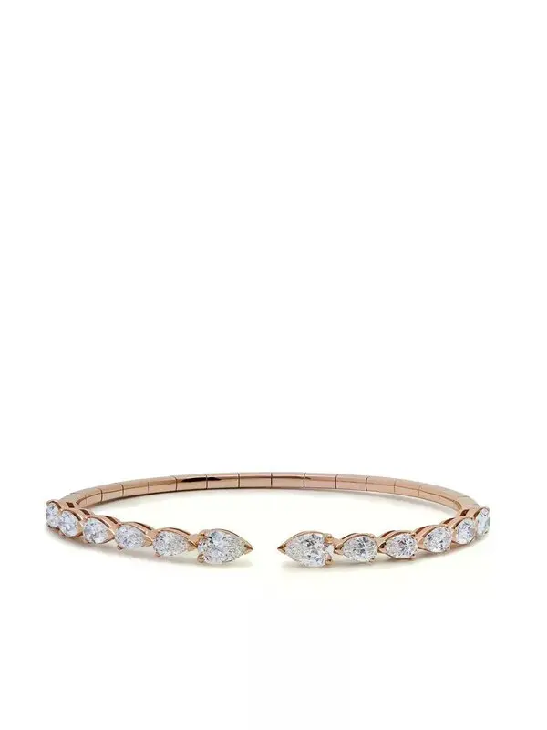 JEWELS AFICIONADO 18kt Rose Gold Diamond Cuff Bracelet - Pink