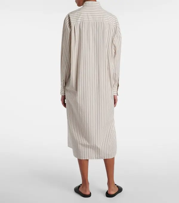 THE ROW Chihiro Striped Shirt Dress - Neutrals