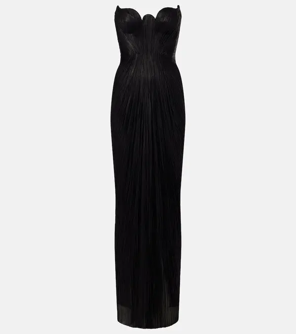 MARIA LUCIA HOHAN Jasleen Silk Tulle Corset Gown - Black