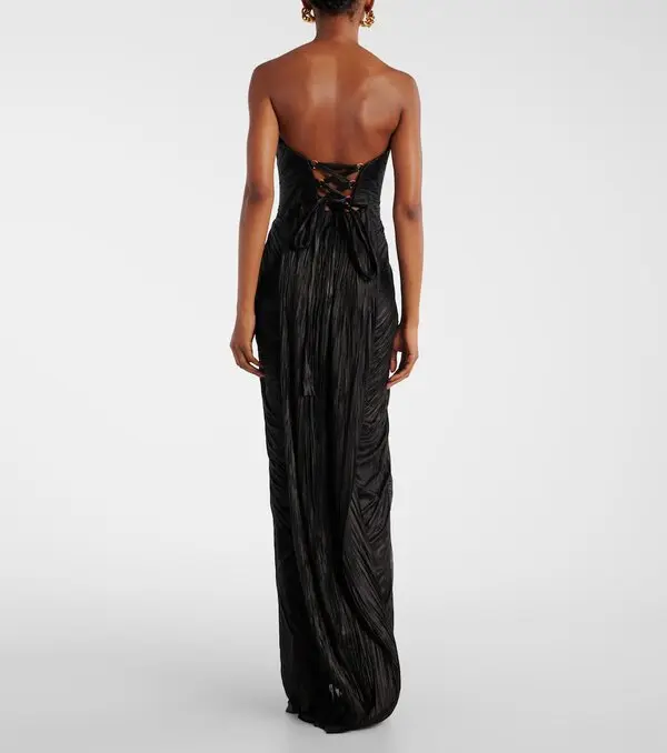 MARIA LUCIA HOHAN Jasleen Silk Tulle Corset Gown - Black
