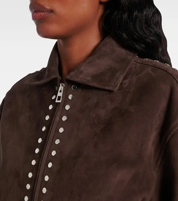 Loewe Studded Suede Bomber Jacket