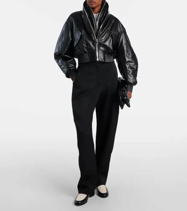 Givenchy Cocoon Wool Grain De Poudre Barrel-leg Pants