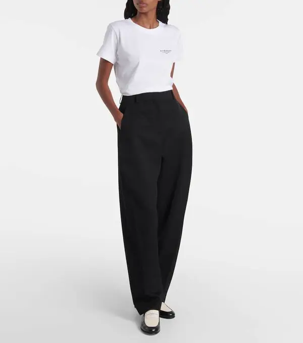 Givenchy Cocoon Wool Grain De Poudre Barrel-leg Pants