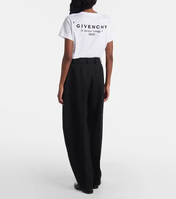 Givenchy Wool Grain De Poudre Barrel-leg Pants