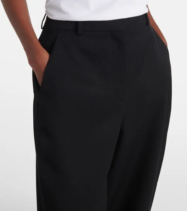 Givenchy Wool Grain De Poudre Barrel-leg Pants