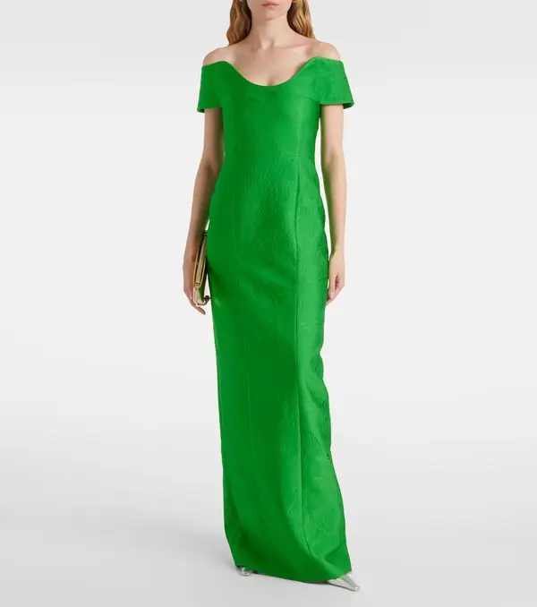 EMILIA WICKSTEAD Aislinn Jacquard Maxi Dress - Green