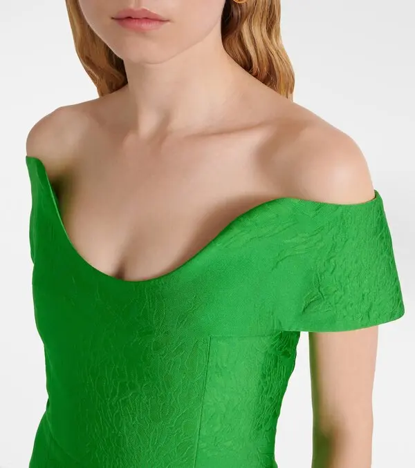 EMILIA WICKSTEAD Aislinn Jacquard Maxi Dress - Green