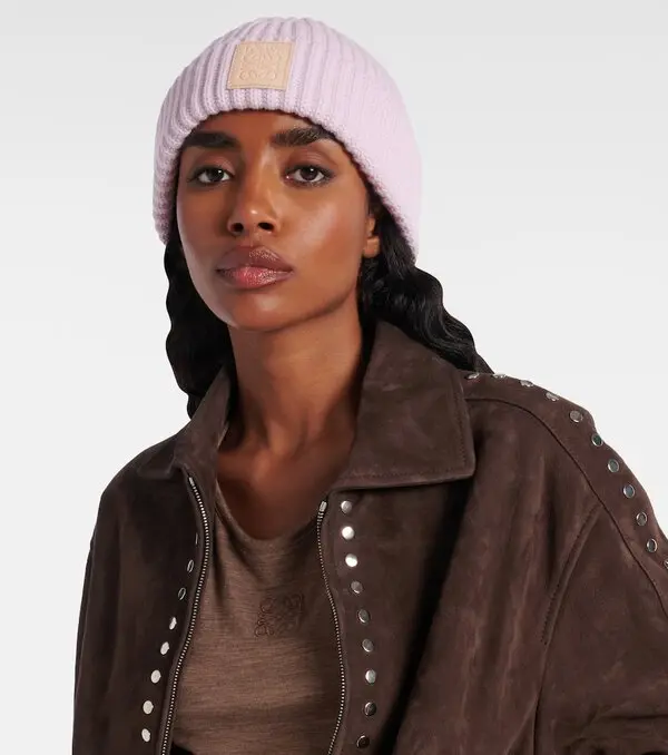 Loewe Logo Cashmere Beanie - Pink