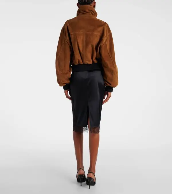 Nour Hammour Briar Suede Bomber Jacket
