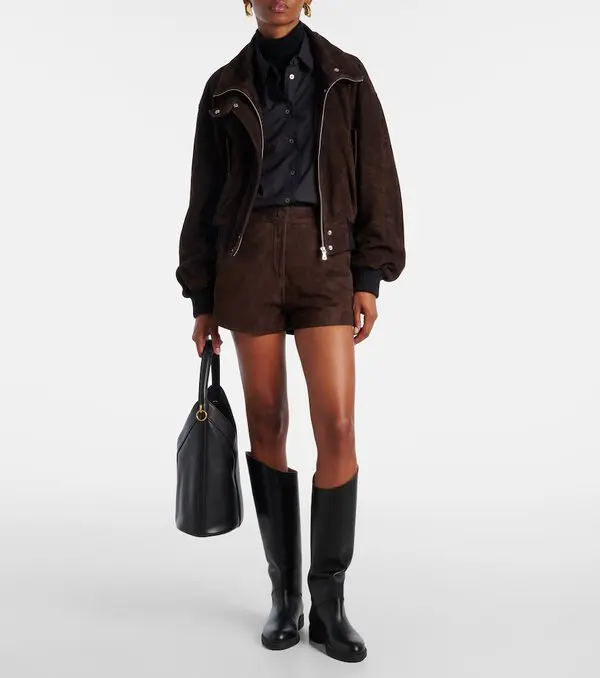 Nour Hammour Briar Suede Bomber Jacket