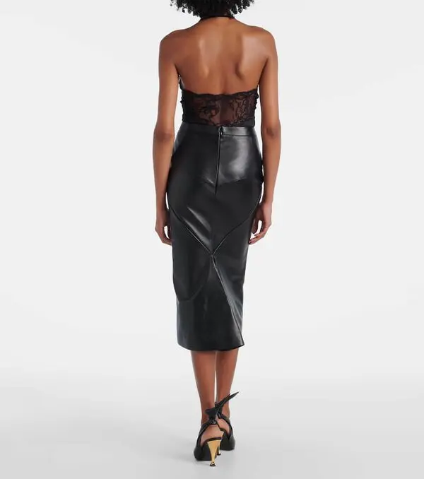 Givenchy High-rise Leather Pencil Skirt - Black