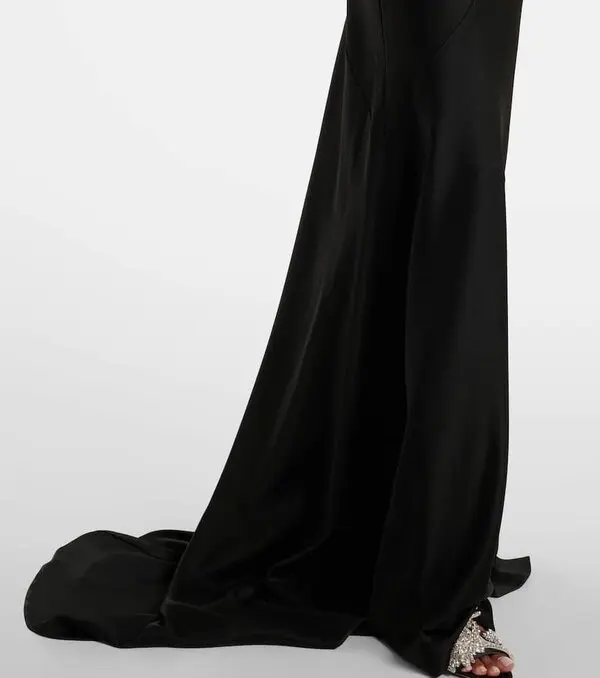 Alex Perry Halterneck Open-back Satin Crepe Gown