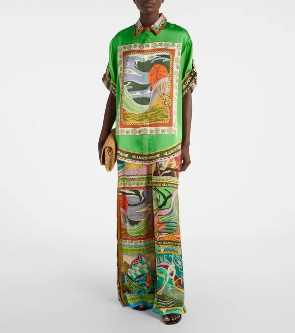 ALEMAIS Alémais Lucky Pace Printed Silk Shirt - Multicoloured