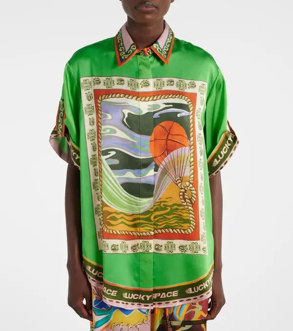 ALEMAIS Alémais Lucky Pace Printed Silk Shirt - Multicoloured
