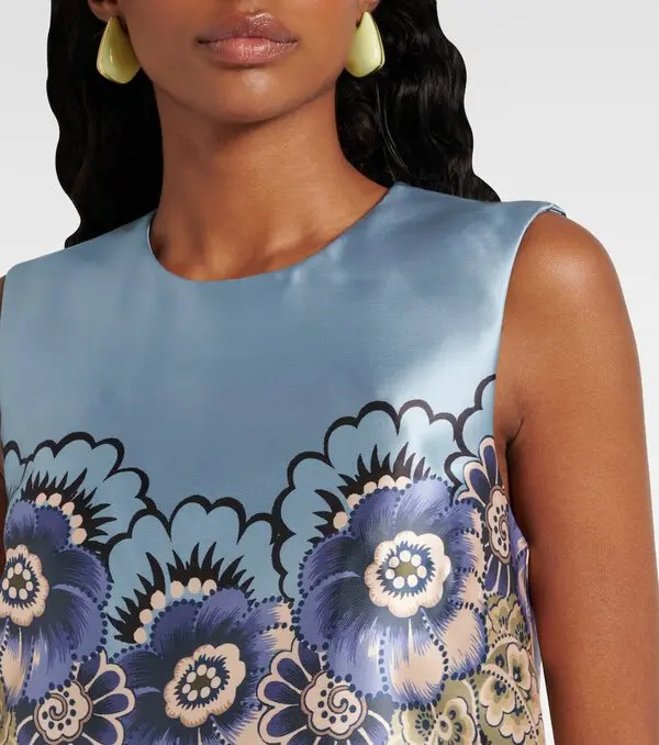 ALEMAIS Floral Satin Minidress - Blue
