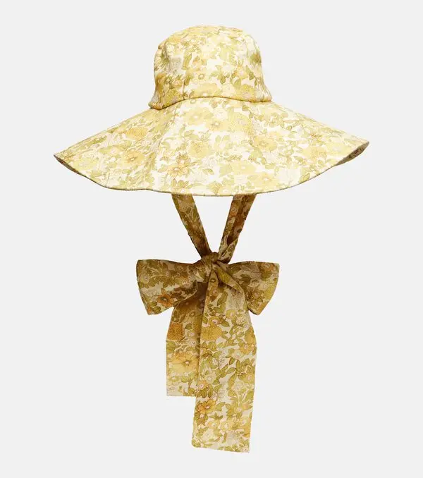 ALEMAIS Alémais Gabriella Floral Linen Sun Hat - Yellow