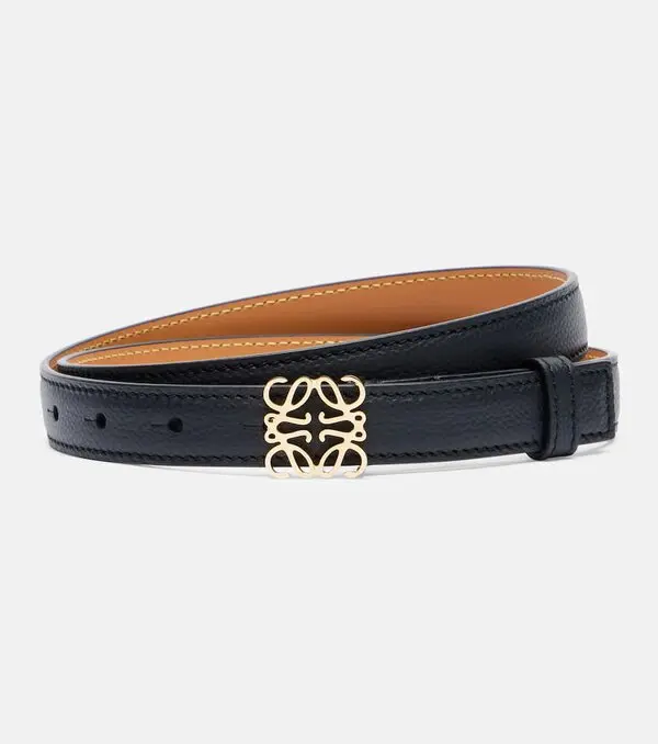 Loewe Anagram Leather Belt - Black