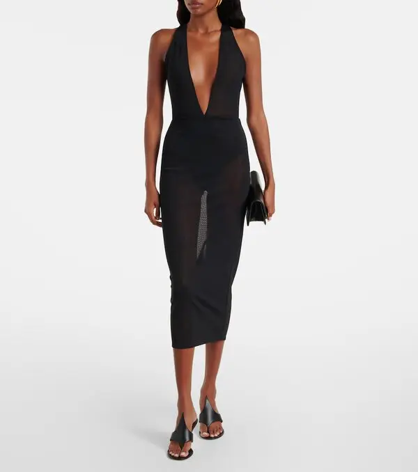 Alex Perry Sheer Midi Dress