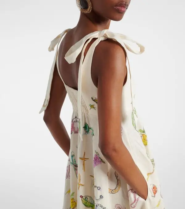 Buy ALEMAIS Almais Anouk Printed Linen Midi Dress - Multicoloured At 20%  Off | Editorialist