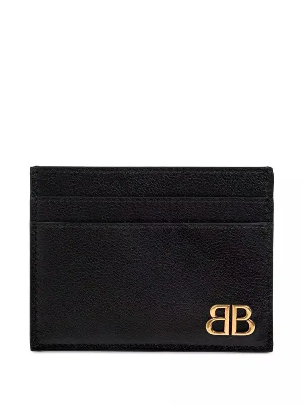 Balenciaga Leather Logo-plaque Cardholder - Black