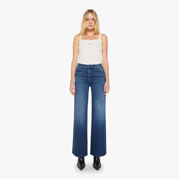 MOTHER The Hustler Roller Sneak Homecoming High Jeans - Blue