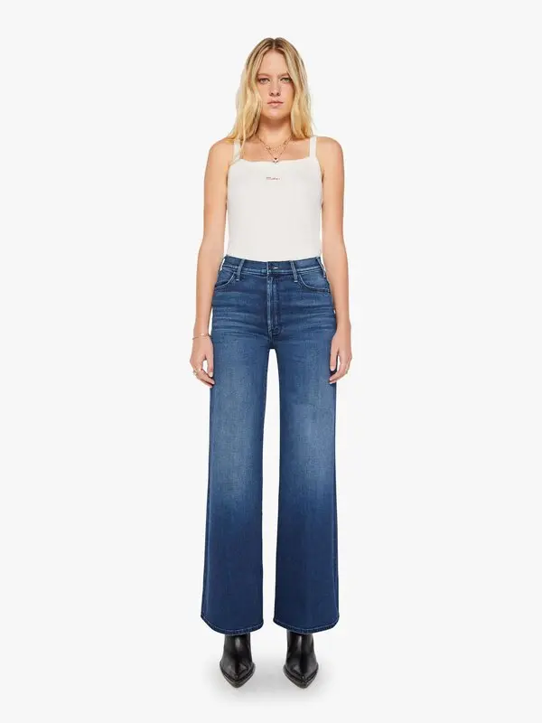 MOTHER The Hustler Roller Sneak Homecoming High Jeans - Blue