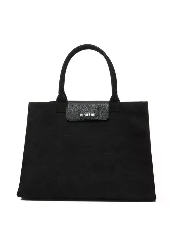 REPRESENT Canvas Tote Bag With Logo - Black