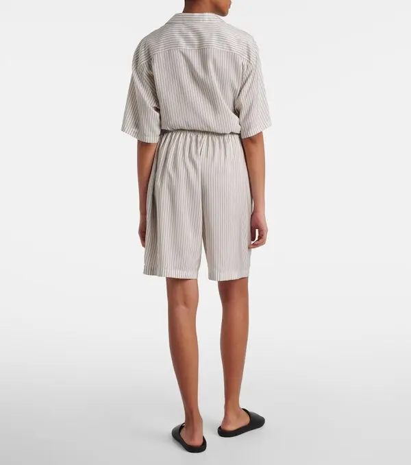 THE ROW Zinnia Striped Silk Shorts
