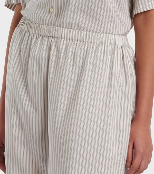 THE ROW Zinnia Striped Silk Shorts