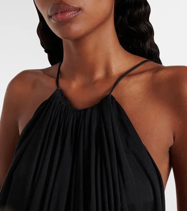 Loewe Draped Open-back Silk Midi Dress