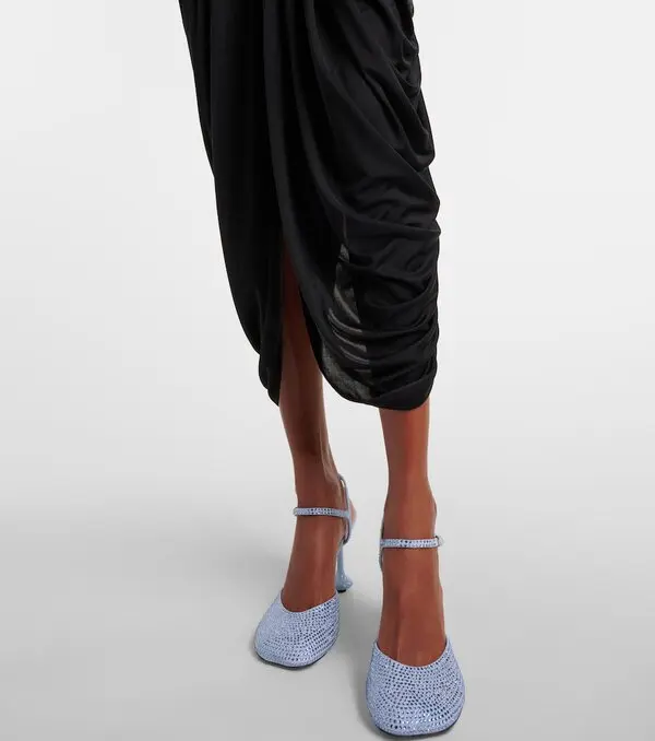Loewe Draped Open-back Silk Midi Dress