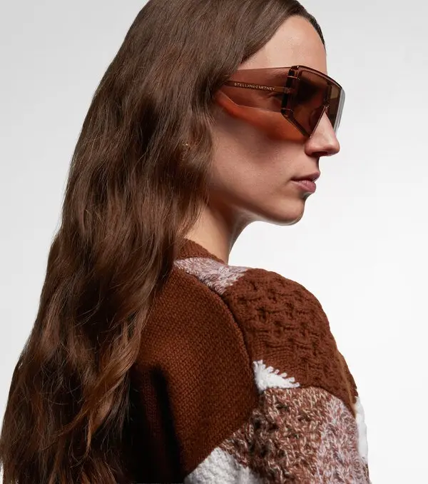 Stella McCartney Oversized Shield Sunglasses - Beige