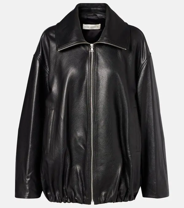 Nour Hammour Elisse Leather Jacket - Black