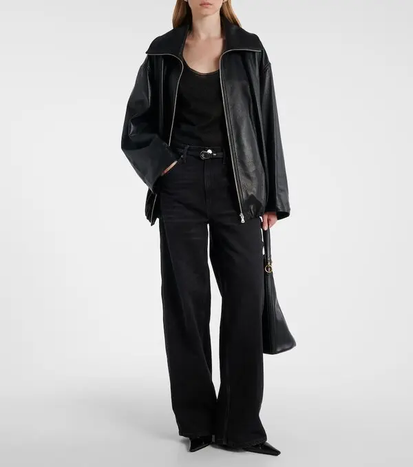 Nour Hammour Elisse Leather Jacket - Black