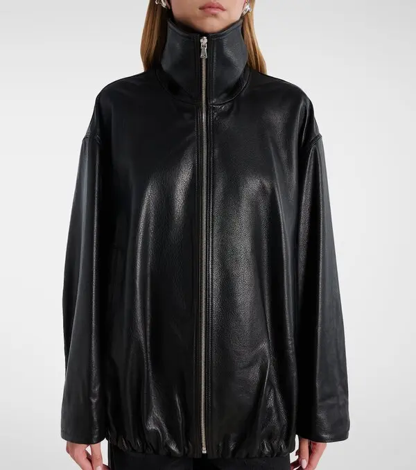 Nour Hammour Elisse Leather Jacket - Black