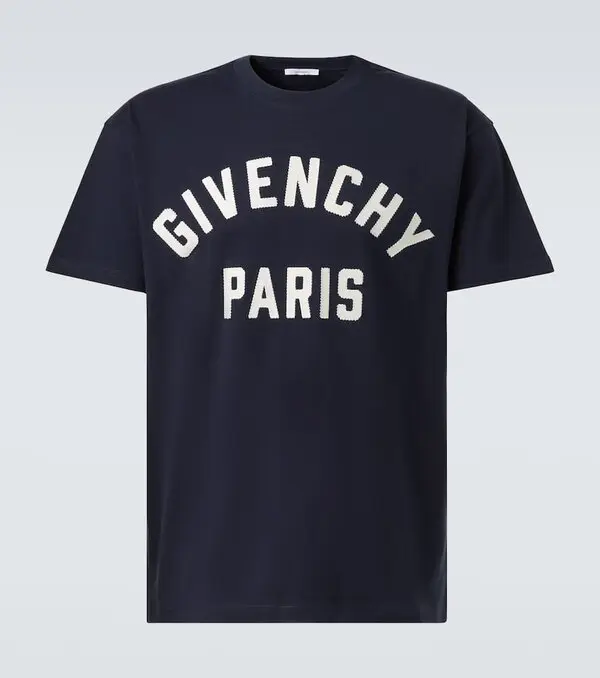 Givenchy Paris Cotton Jersey T-shirt - Blue