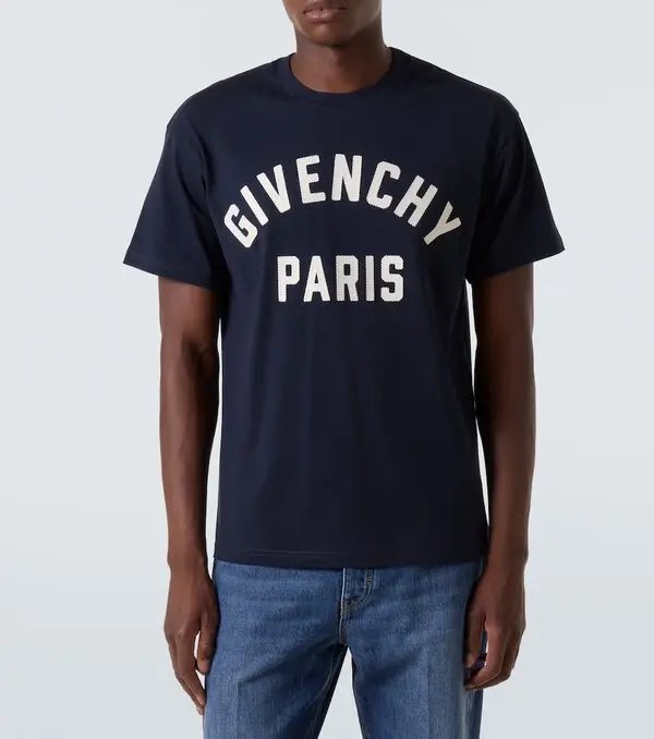 Givenchy Paris Cotton Jersey T-shirt - Blue