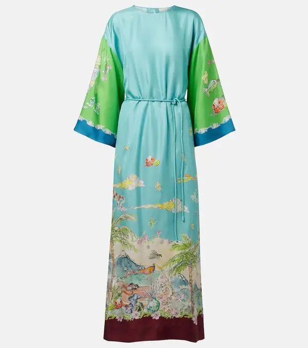 ALEMAIS Daria Printed Silk Maxi Dress - Multicoloured