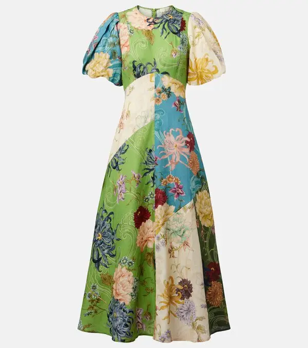 Alemais Avery Floral Linen Midi Dress - Multicoloured - 30% Off |  Editorialist