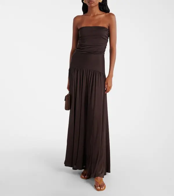 Staud Freja 60 Suede Thong Sandals - Brown